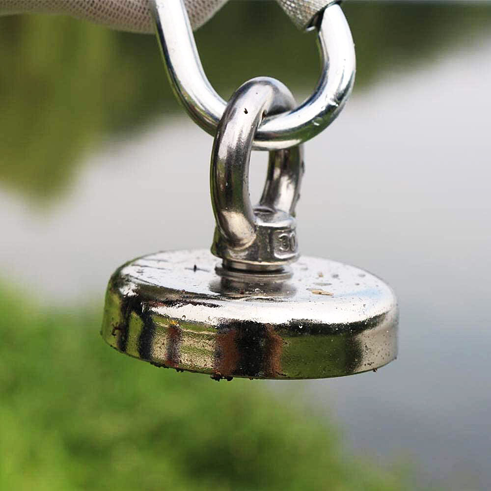 Kit Pesca Magnética com Fixador 48 mm Força Aproximada 65kg e Corda 20m ...